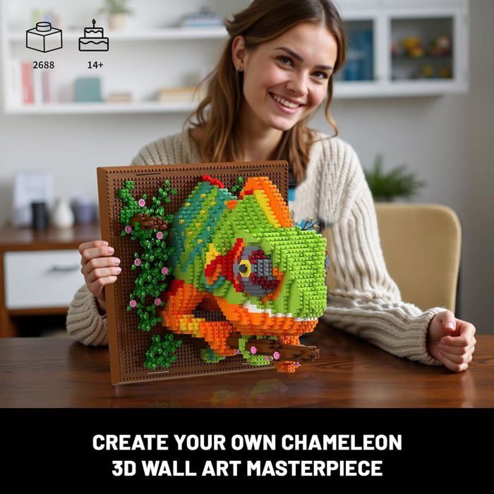 Ensemble de Mini-Blocs de Construction 3D en Forme de Caméléon ...
