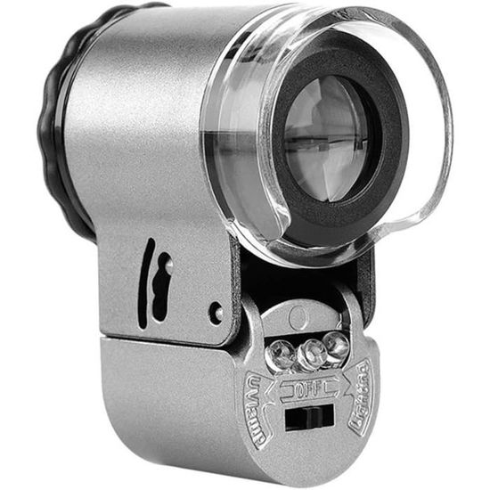 Mini Loupe Portative 50X Microscope Portable Loupe Avec Lumière Uv Et ...