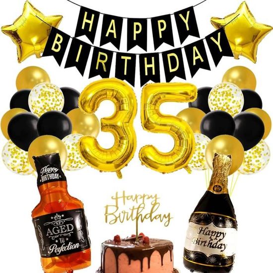 Ballon 35 Ans Anniversaire Homme, Decoration Anniversaire 35 Ans Homme ...