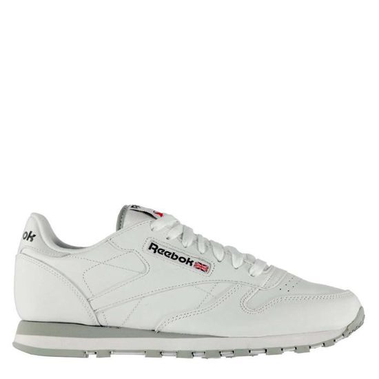 Baskets en Cuir Hommes - Reebok Lifestyle Classic - Blanc - À Lacets ...