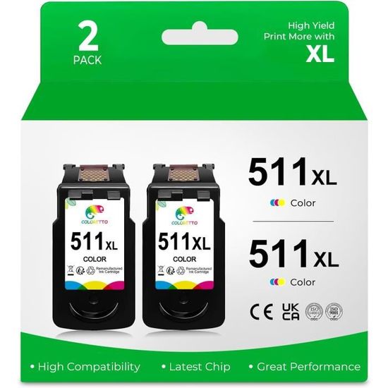 Cl-511Xl Cl-513Xl Remplacement Cartouche Encre Pour Canon 511 Xl 513 Xl ...