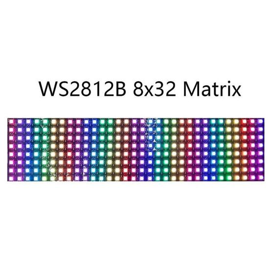 BANDE LED,WS2812B 8x32 Matrix--Matrice de pixels numérique LED Flexible WS2812B, 8x8 16x16 8x32 ...