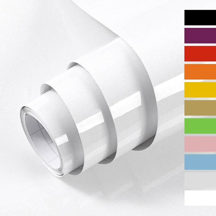 Papier Adhesif Pour Meuble Blanc Brillant 40X300Cm - Hode - STICKERS ...