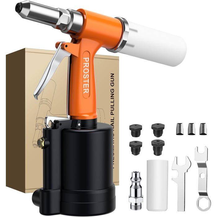 Riveteuse Pneumatique Proster 1408KGF Professionnelle avec 4 Embouts ...