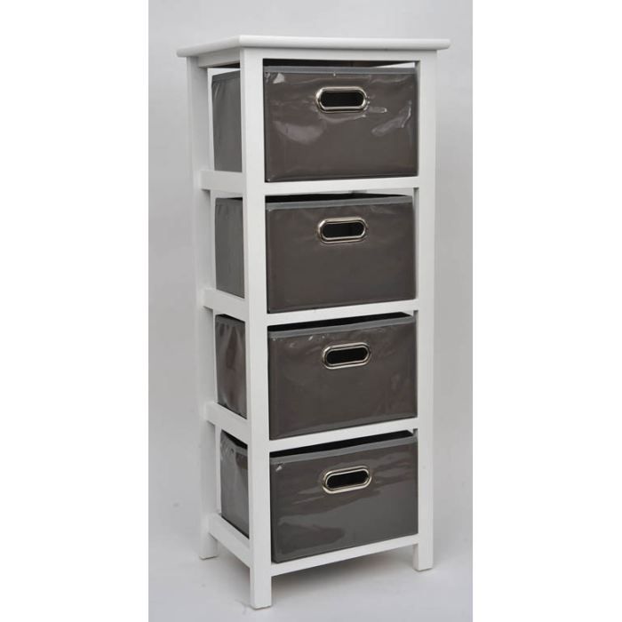 MEUBLE BLANC 4 PANIERS PVC - Cdiscount Maison