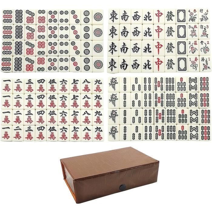 Mini Mahjong Set Chinois Mah Jong Game Portable 144Pcs Small Mahjong ...
