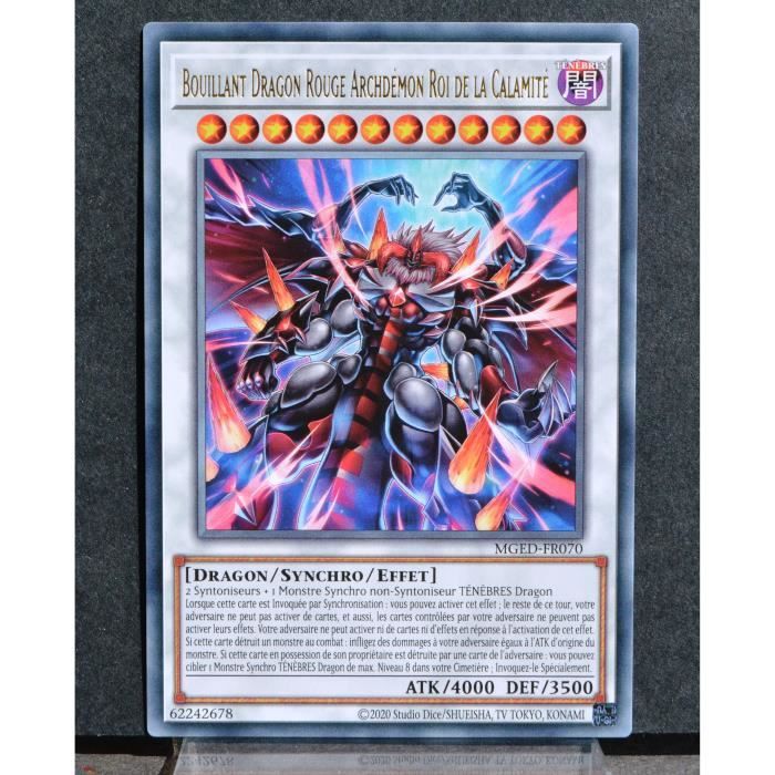Carte YU-GI-OH MGED-FR070 Bouillant Dragon Rouge Archdémon Roi de la Calamité 2ED NEUF FR ...