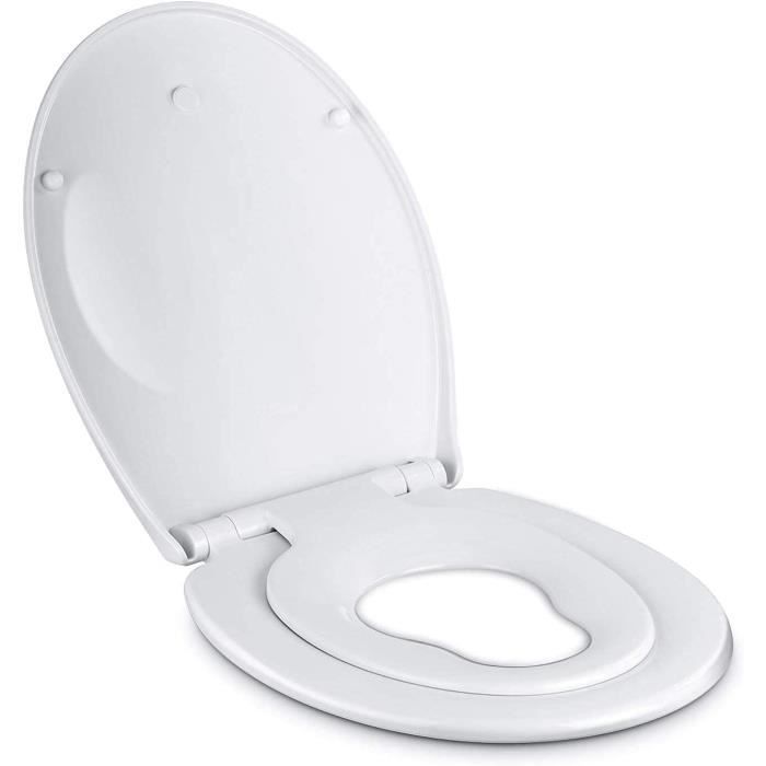 ABATTANT WC familial, Lunette de toilette Siège de toilette familial En ...
