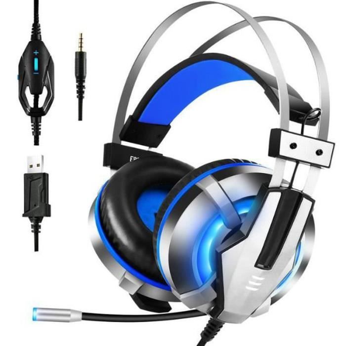EKSA Gaming Headset avec Microphone Amovible pour PS4 Xbox One PC Mac ...