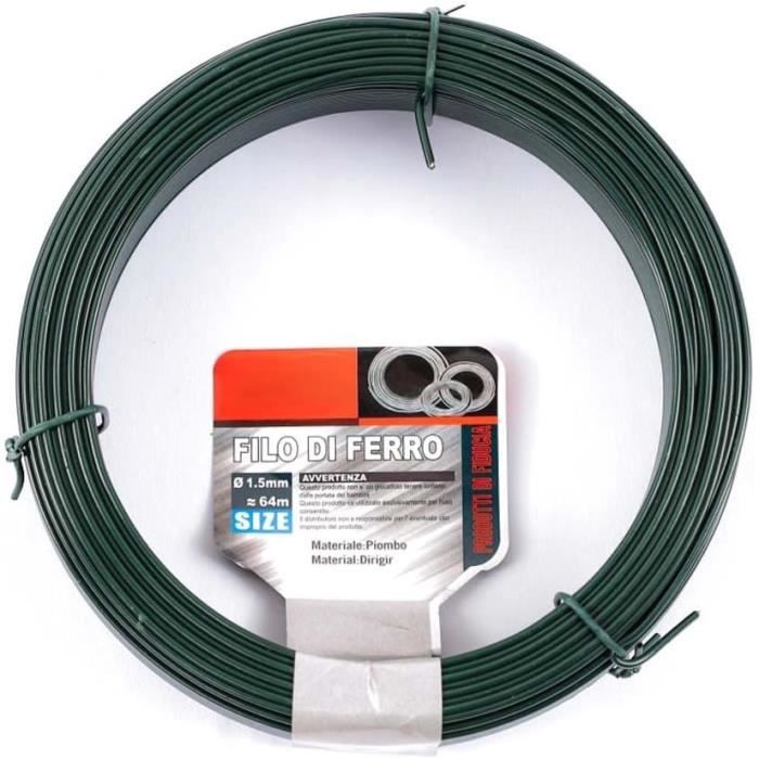 Fil Fer Plastifié Vert, Fil De Jardin, Serre-Jardin Pour Plantes (64 M ...