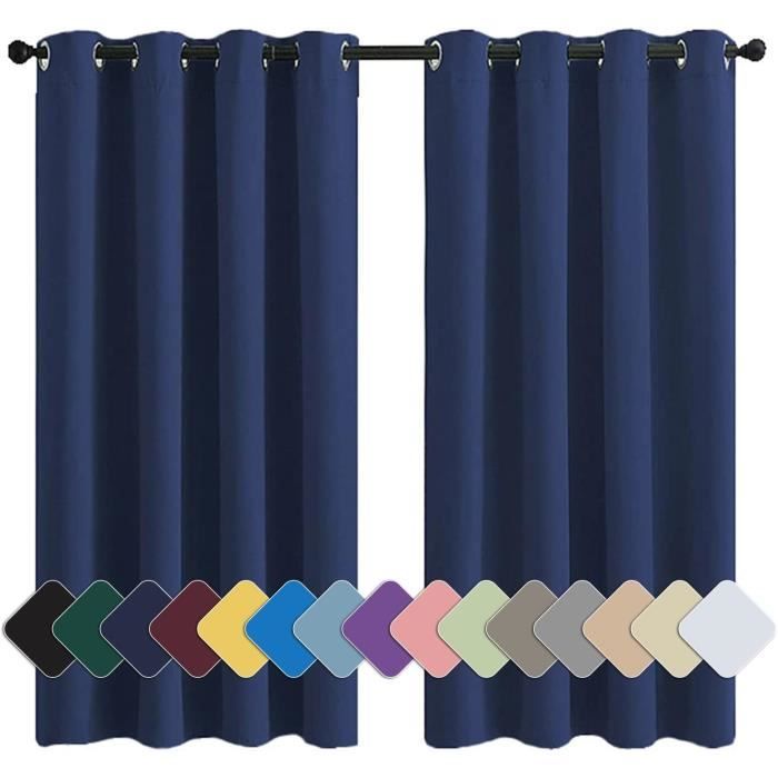 Isolation Phonique Rideau 100X100Cm Bleu Foncé Rideaux Velours Opaques ...