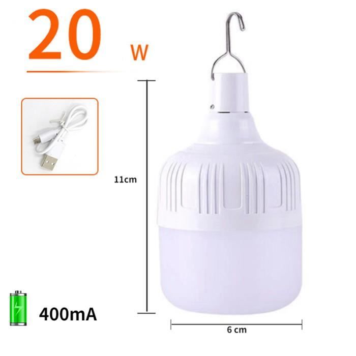 AMPOULE,20w Ampoule LED Portable Rechargeable par USB 200w 5 Modes d ...