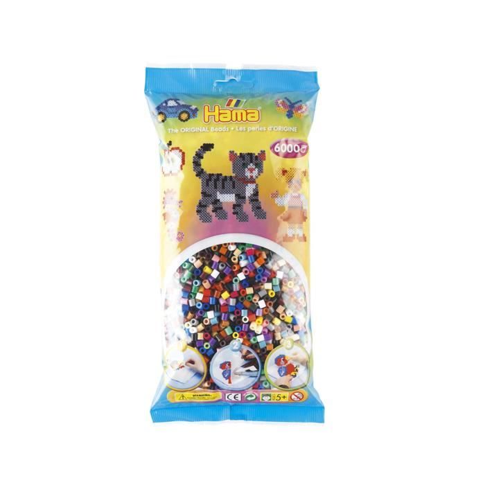 HAMA Sachet de 6000 perles moyennes mélange de 22 couleurs - Cdiscount ...