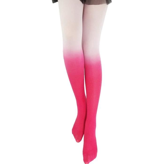 Collant femme fantaisie couleur dégradée opaque bas chic mode fantaisie ...