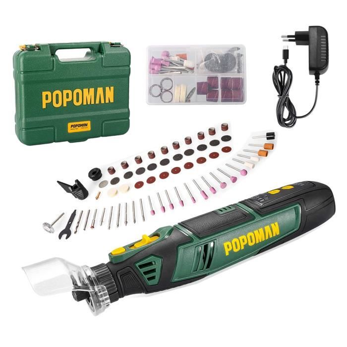 Outil Rotatif Multifonction Sans Fil POPOMAN - PMRT02D - 8V 2.0Ah ...