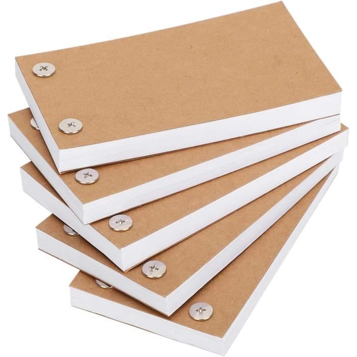 5 pièces Kit de livre à rabat papier à rabat blanc avec trous livres ...