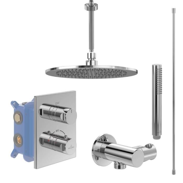 Colonne de douche encastrée thermostatique 2 voies VILLEROY ET BOCH ...