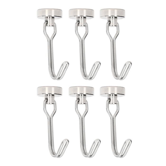 6pcs crochets magnétiques pivotants petit support de crochets légers et ...