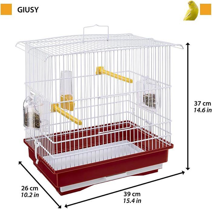 VOLIERE - CAGE OISEAU-Blanc Cage pour Canaris et Petits Oiseaux ...
