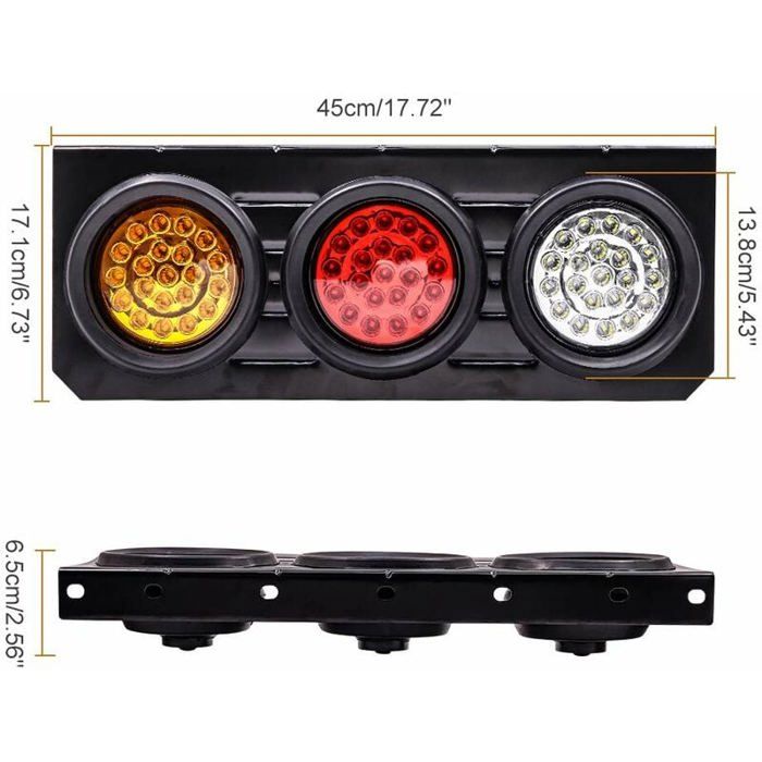 2PCS Feu LED Remorque Kit avec Base de Support en Fer-Feu de Remorque ...
