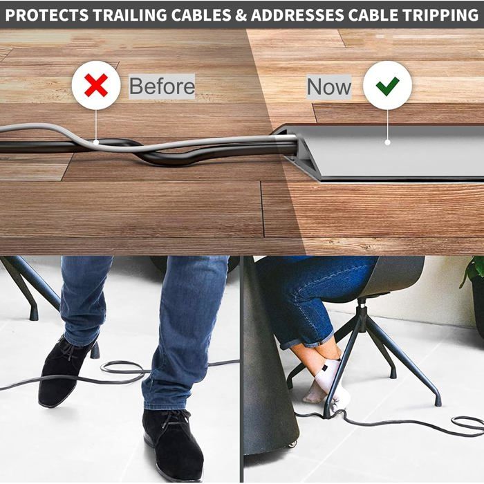 Cache Cable Sol, Petit Canal de Câble Flexible, 3.0M x 3cm Protege ...