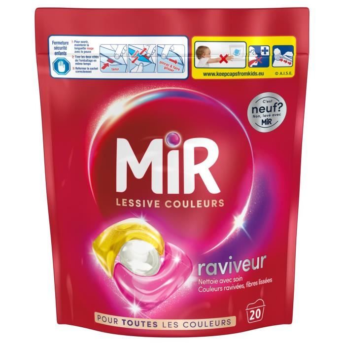 MIR LESSIVE Lot de 3 Lessives capsule Couleurs Doypack x20 - Cdiscount ...