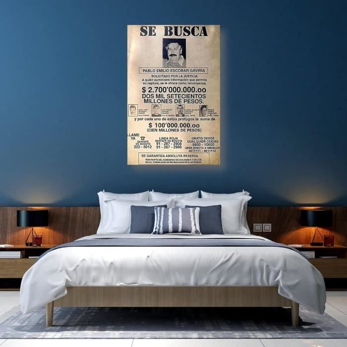 Pablo Escobar Wanted Poster-Denoise-Denoise Impression Sur Toile ...