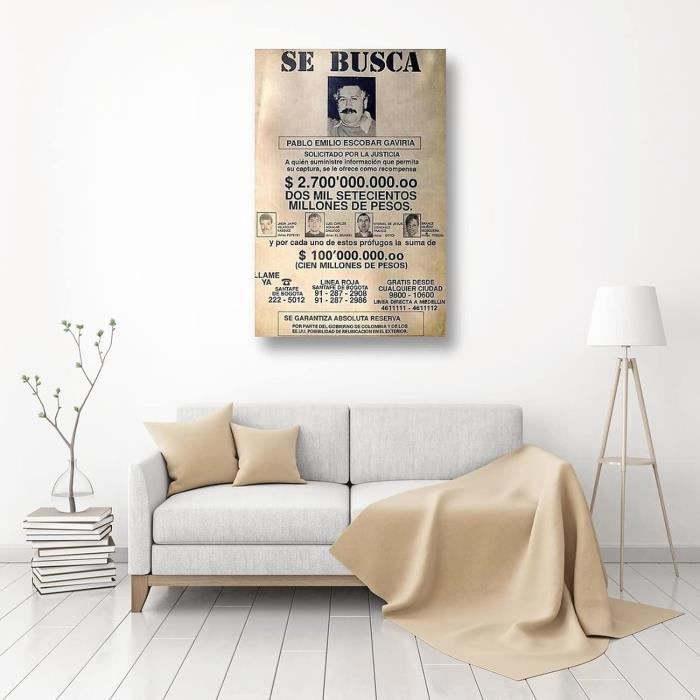 Pablo Escobar Wanted Poster-Denoise-Denoise Impression Sur Toile ...