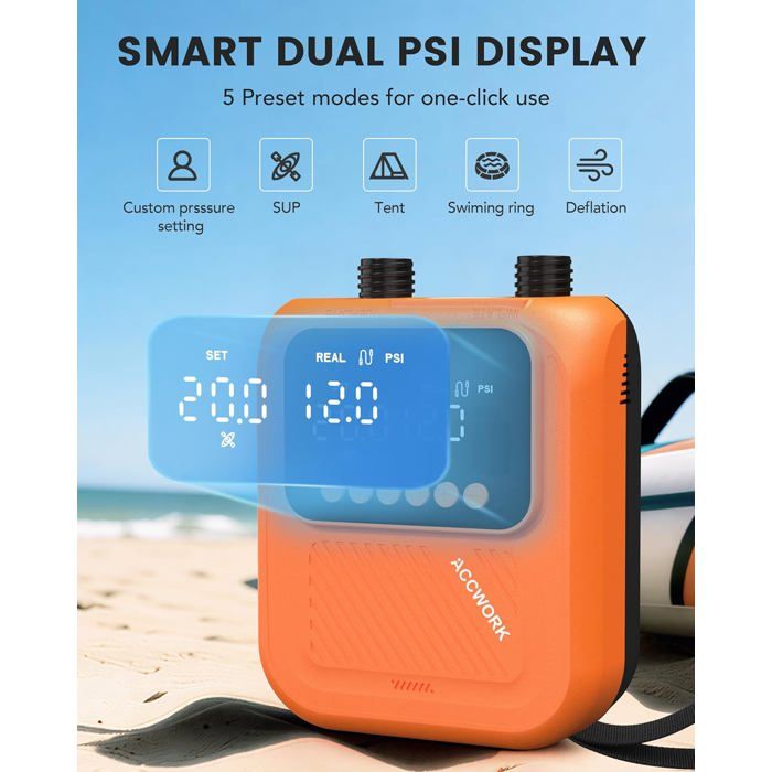 Pompe électrique pour paddle - Gonflage jusqu'à 20 PSI - Arrêt ...