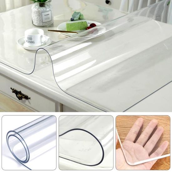 Transparent Nappe de Table en PVC Tapis de table transparent - 2mm X ...