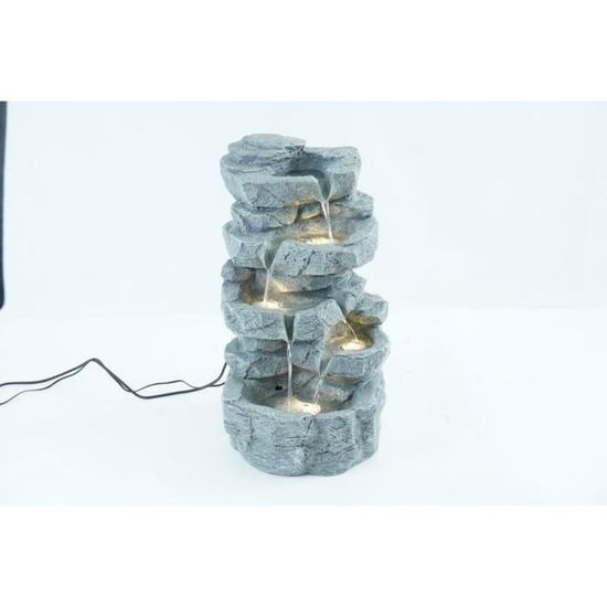 Fontaine style jardin gris résine 70 cm - Couleur:GRIS - Cdiscount Jardin