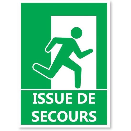 Signalétique Issues de secours à droite A5 - Plastique rigide PVC - Kit ...