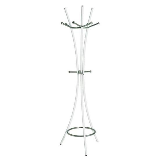 Porte manteau Kairo - Acier laqué brillant - Ø53x181 cm - Blanc chromé ...