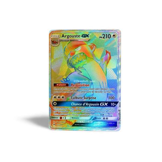 Carte Pokémon Argouste GX 210 PV 157-149 SL1 - Soleil et Lune NEUF FR ...