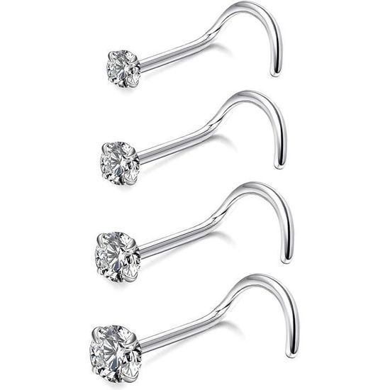 Adramata 4 Pièces 22G Piercing Nez En Argent Sterling, Ensemble De ...
