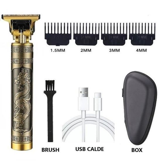 TONDEUSE A BARBE,Dragon 2--Tondeuse à cheveux électrique sans fil Rechargeable USB T9, rasoir ...