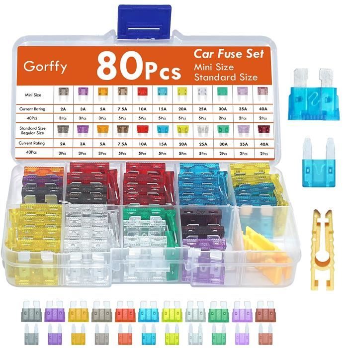 80 Pcs Fusible Voiture, 40 Mini Fusibles Pour Auto + 40 Moyenne ...