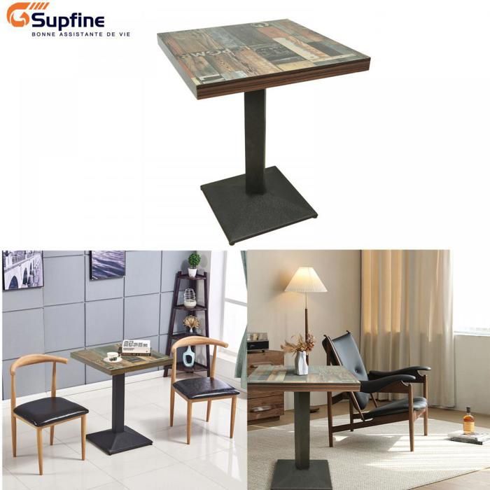 SUPFINE Table Carrée Vintage, Motif Floral Rétro au Sol, Table de Salle ...