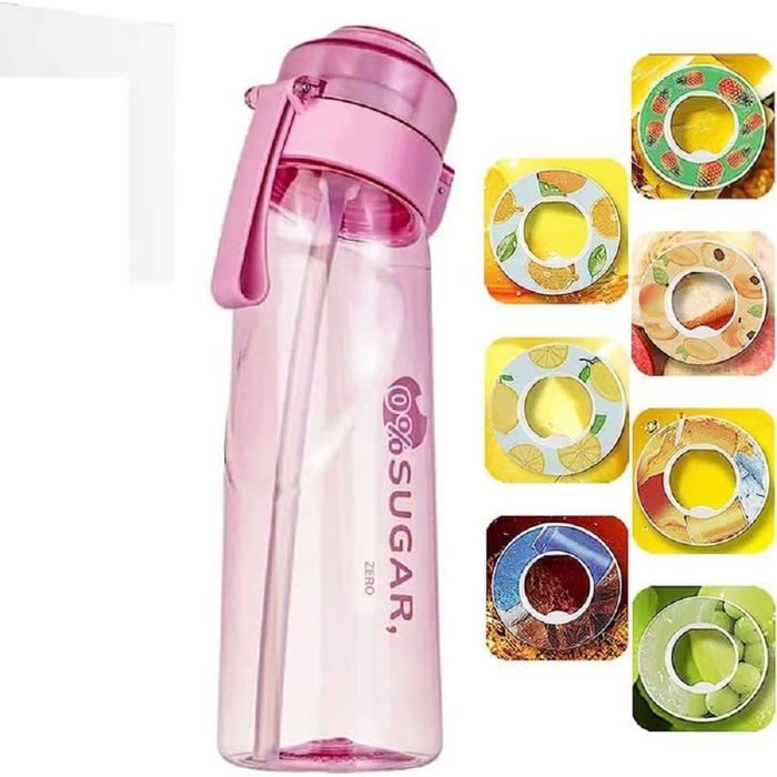 Air Gourde 650ML, Bouteille Sport Paille avec 7 Pods de Gout Gourde Aromatisée Water Bottle ...