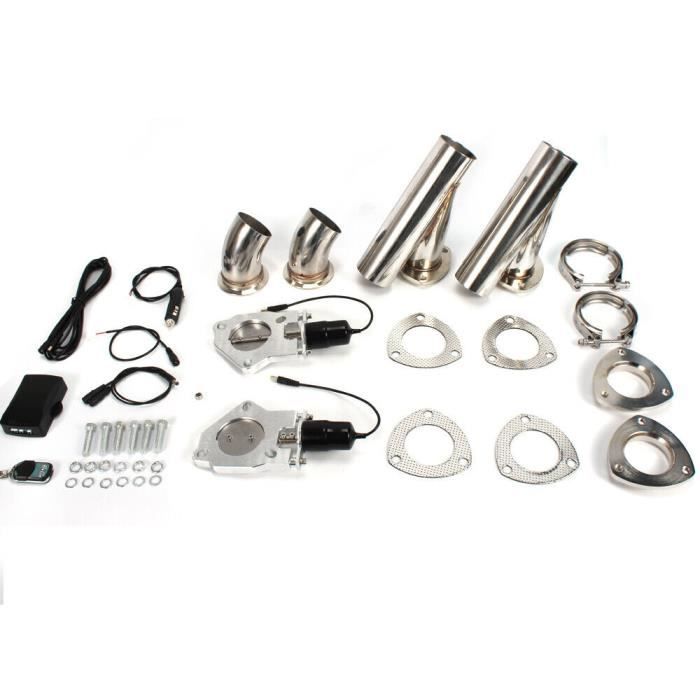 Kit de commande de volet d'échappement électrique 2.5 "/ 63mm Double soupape d'échappement ...