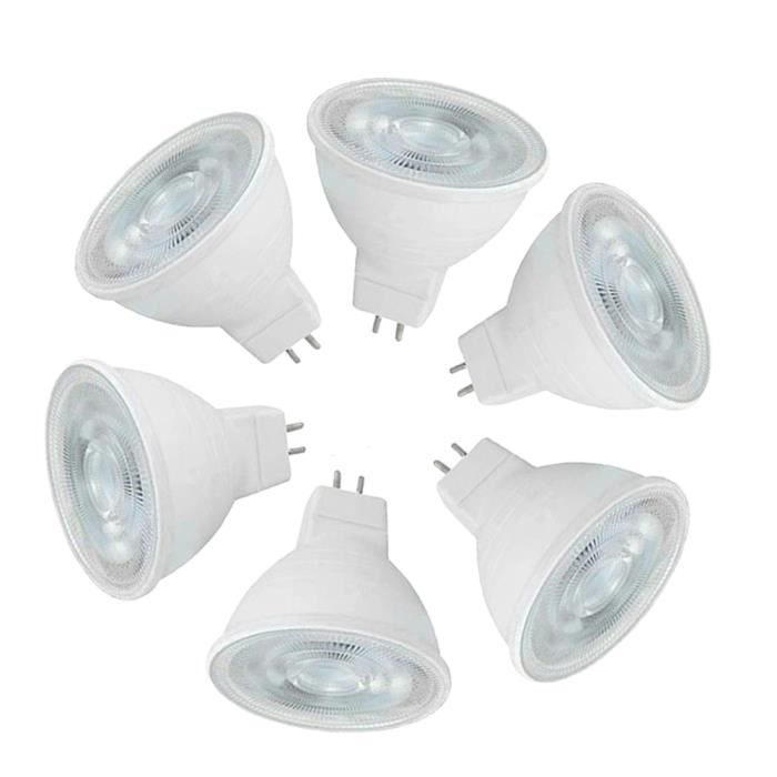 Lot De 6 Ampoules Led Gu5 3 220v 5w Blanc Froid 6000k 500lm Ougeer