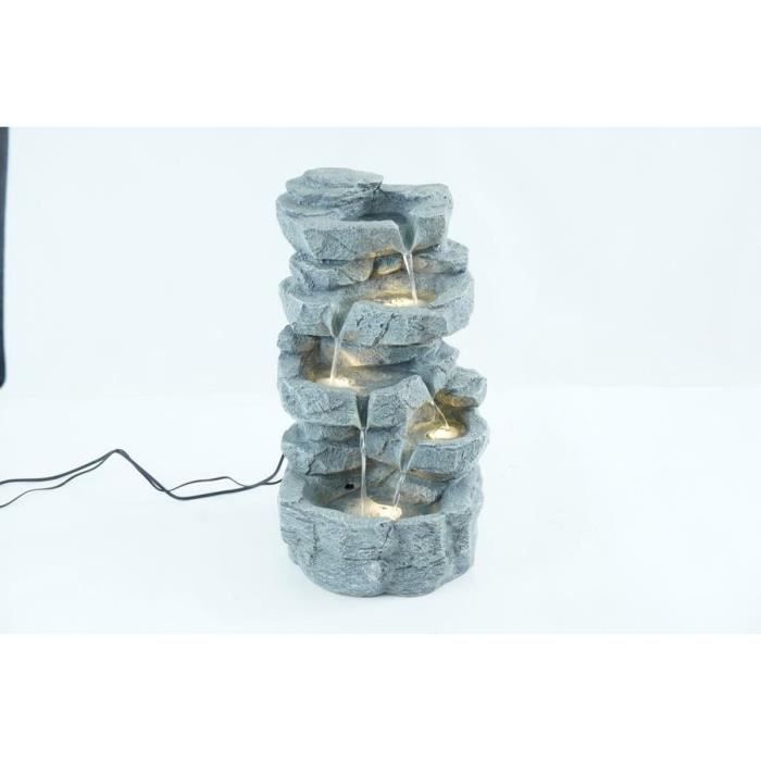 Fontaine style jardin gris résine 70 cm - Couleur:GRIS - Cdiscount Jardin