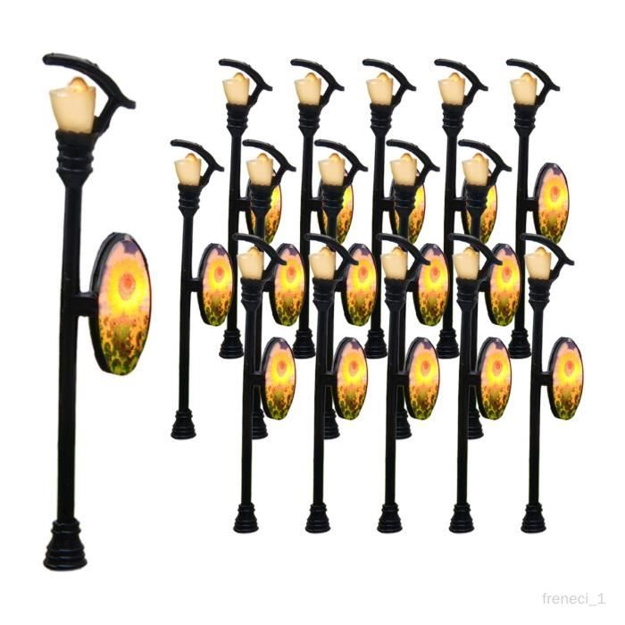 20 pièces 1/100 Mini lampadaires de rue, Micro projets de bricolage de ...