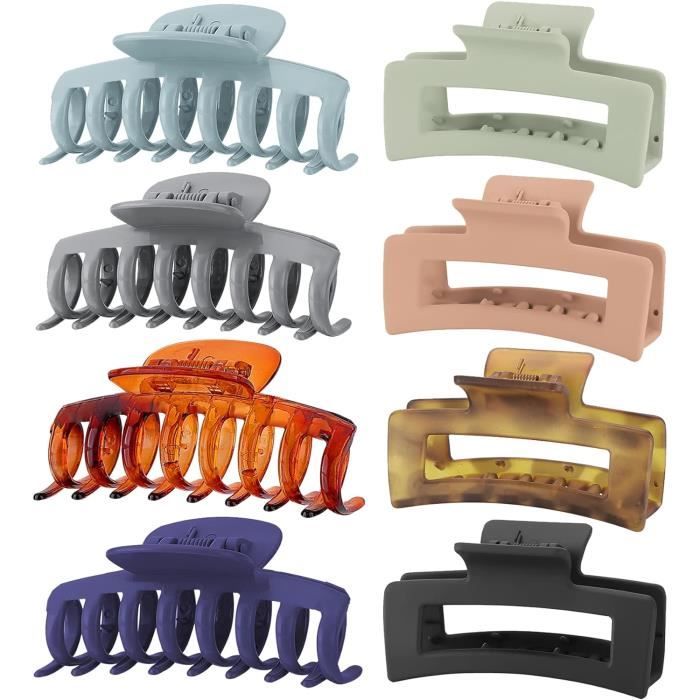 8 Pinces À Cheveux À Double Dents, Pince Crabe 8Cm, Hair Claw Clip Avec ...