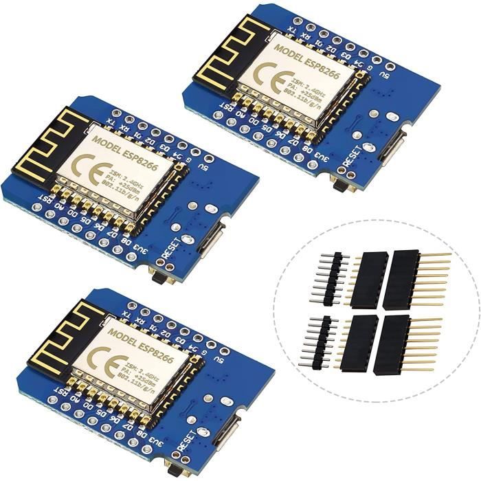3pcs Carte de développement WiFi avec Puce ESP8266 Module ESP-12F 4 Mo ...