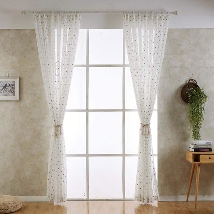 Voilage Bleu Voilage Grande Largeur Sheer Rideaux pour Windows Voile ...