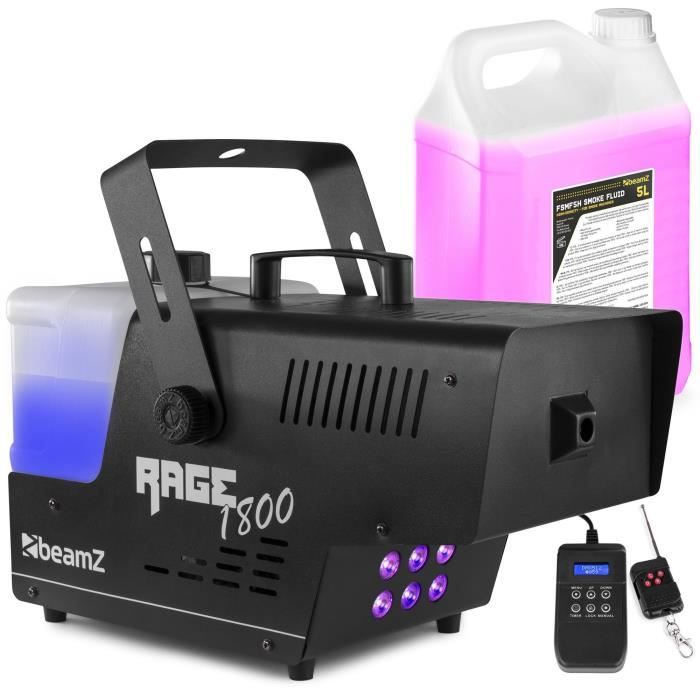 Machine à Fumée BEAMZ RAGE1800LED - 1800W - 5L de Liquide ...