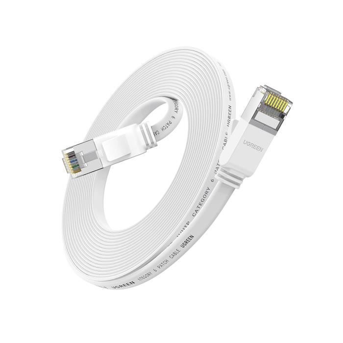 Long Câble Ethernet RJ45 Réseau Gigabit 1000Mbps Plat Compatible avec ...