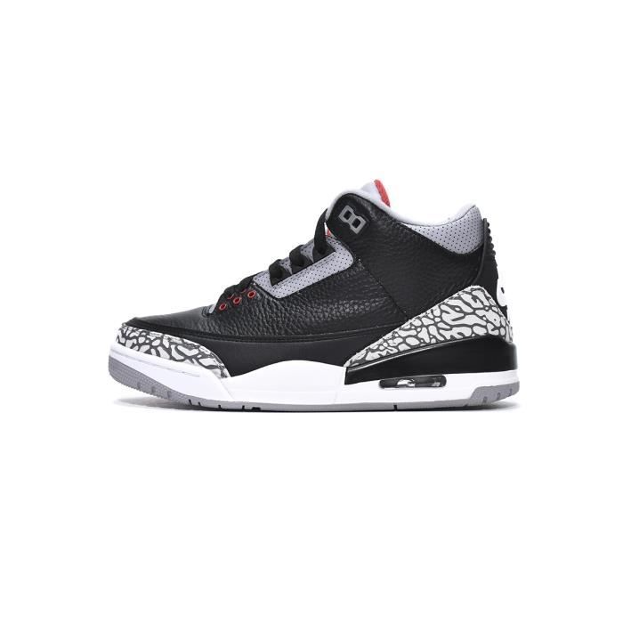 Baskets air-jordanx 3 Low Retro Femme Homme AJ3 Chaussures Ciment noir ...