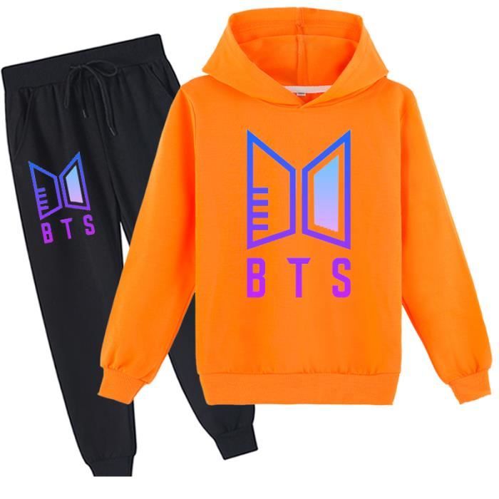BTS Sweatshirt à Capuche et Pantalon de survêtement Orange - Cdiscount ...